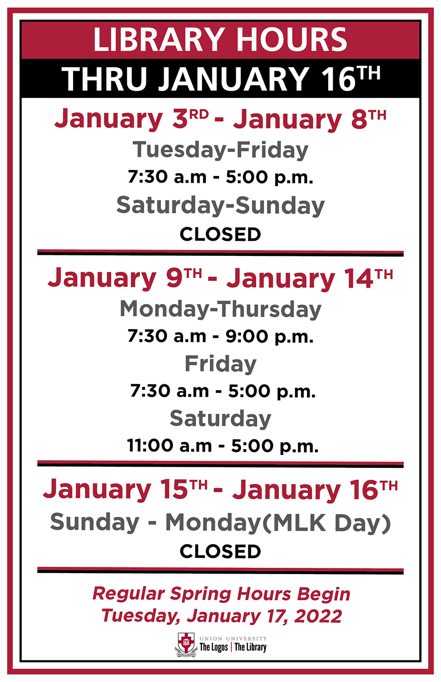 Library in the Logos | Union University, a Christian College in Tennessee